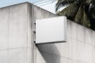 Free Rectangle Sign on Concrete Wall Mockup — Mr.Mockup