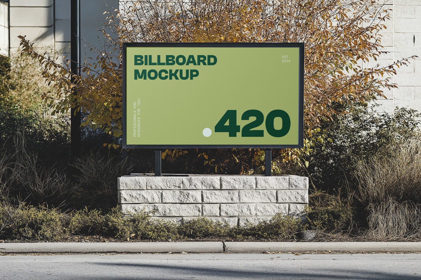 Free Small Horizontal Billboard Mockup — Mr.Mockup