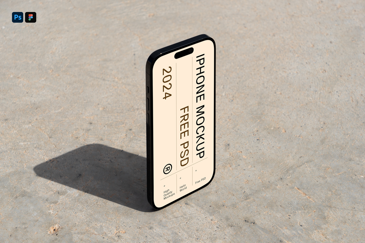 Free Standing iPhone Pro Mockup — Mr.Mockup