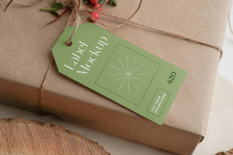 Free Horizontal Label Mockup — Mr.Mockup