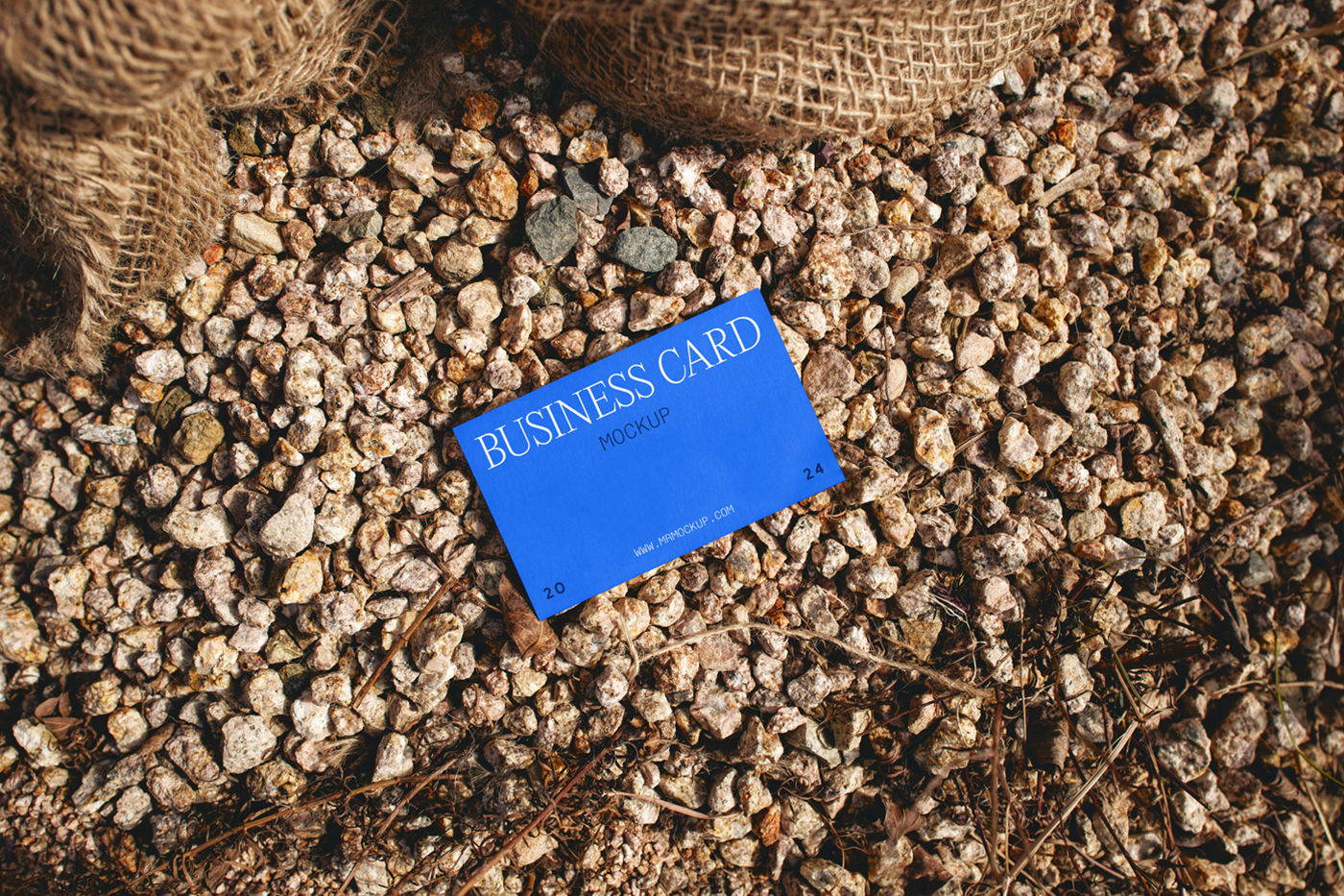 Free Business Card Laying on Stones Mockup — Mr.Mockup