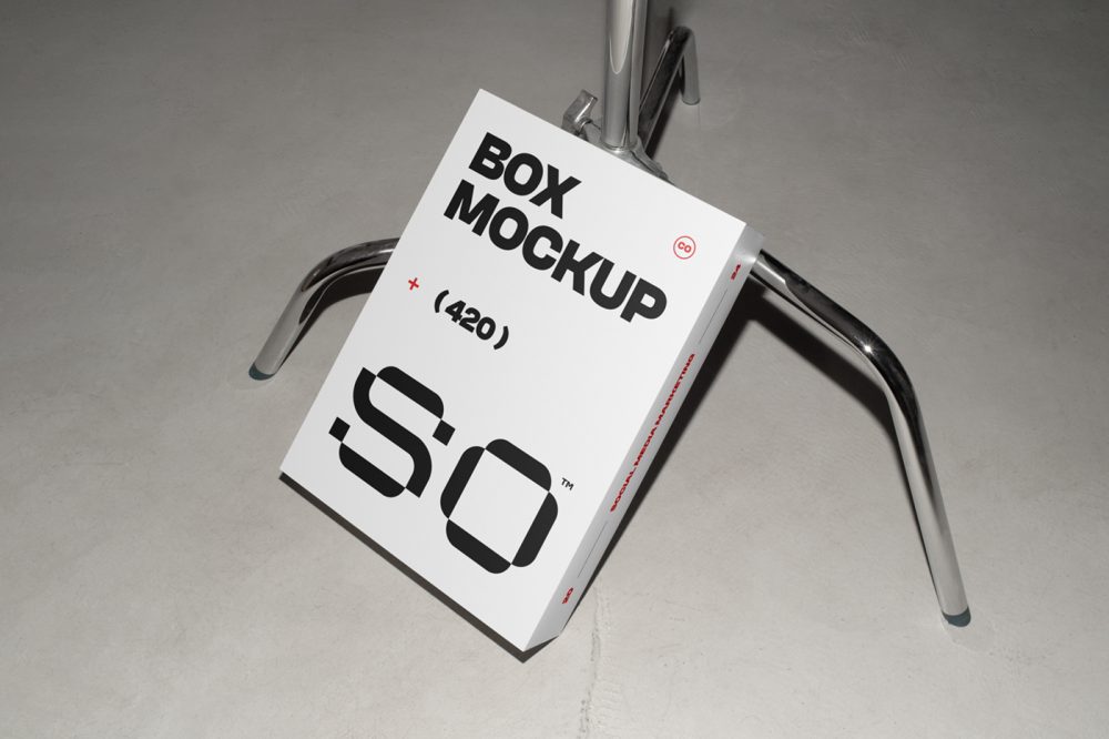 Free White Box Mockup — Mr.Mockup