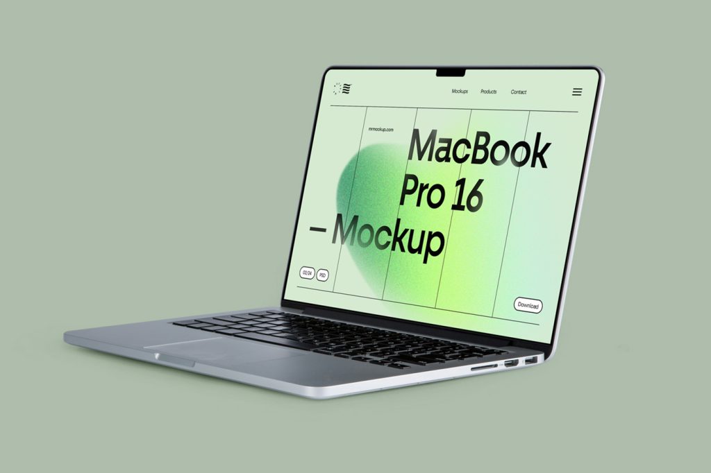 Free Open MacBook Pro PSD Mockup — Mr.Mockup