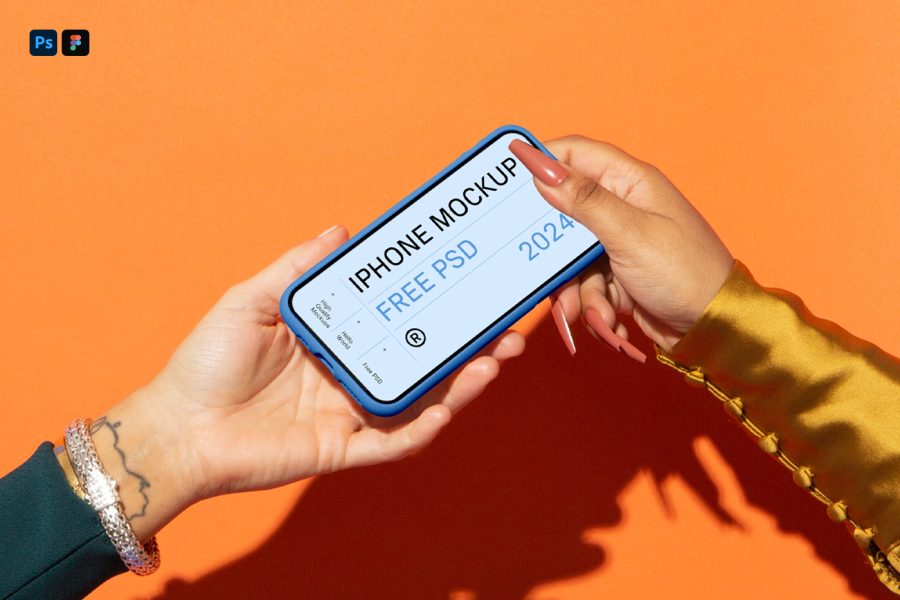 Free iPhone Pro in Case Mockup — Mr.Mockup