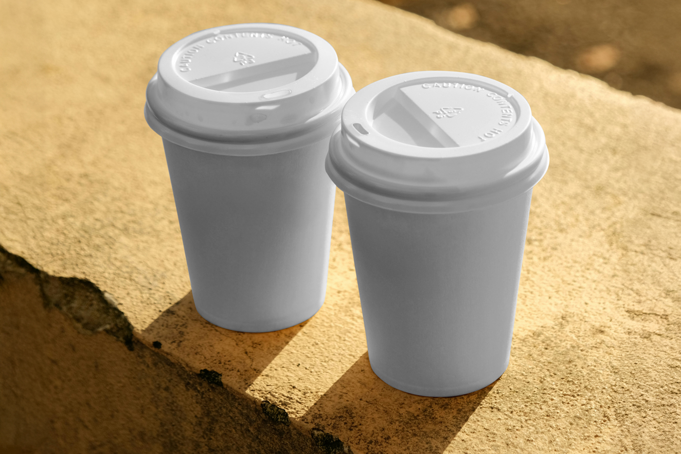 Free Paper Two Coffee Cups Mockup — Mr.Mockup