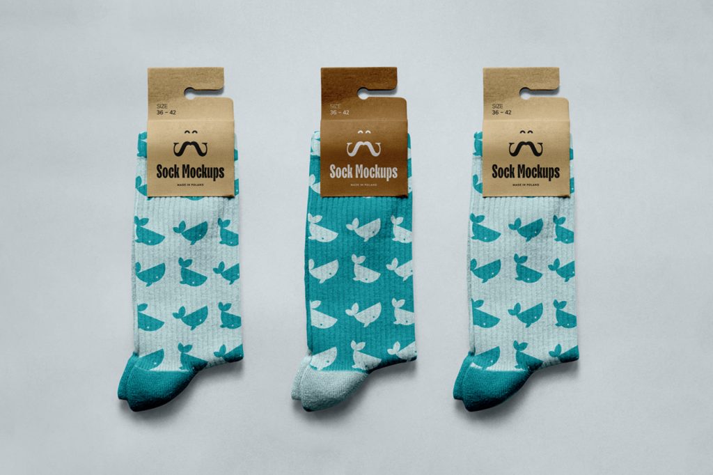Free Sock with Label Mockups — Mr.Mockup