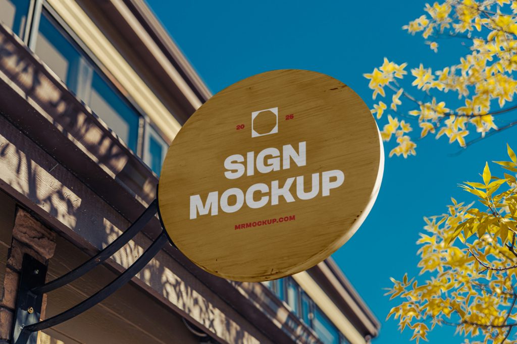 Free Wooden Sign Mockup — Mr.Mockup