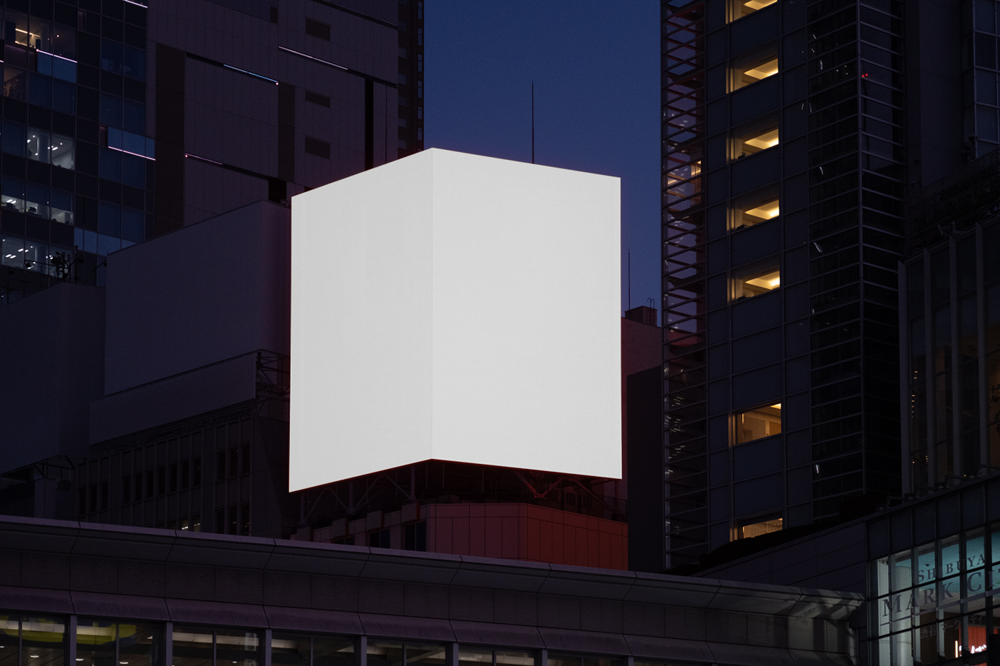 Free Big Corner Billboard Mockup — Mr.Mockup