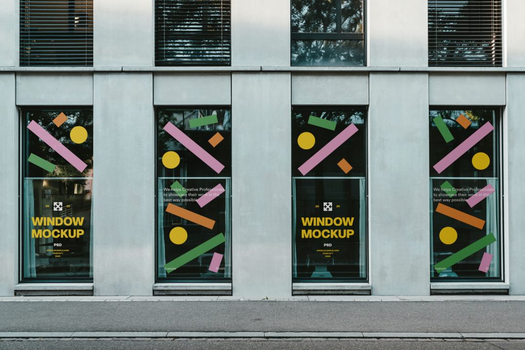Free Four Front View Window Mockups — Mr.Mockup
