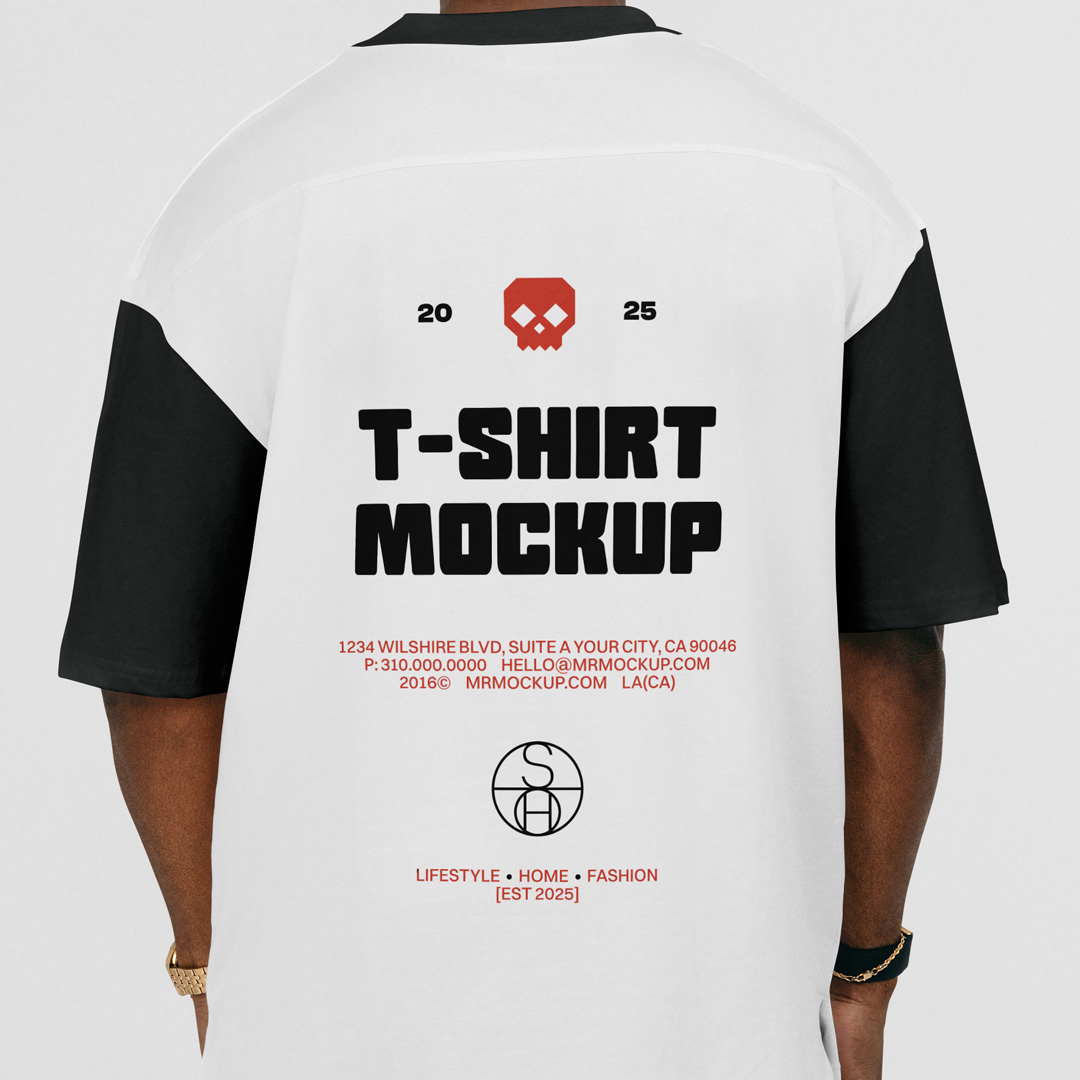 Free Men Back Turned T-Shirt PSD Mockup — Mr.Mockup