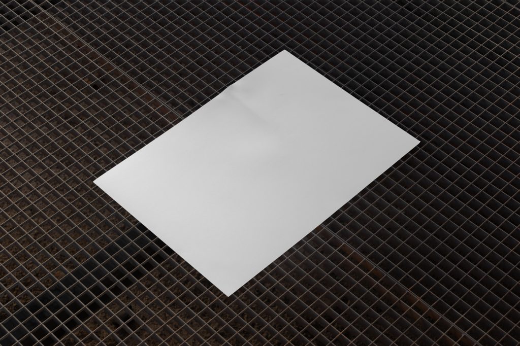 Free Poster on Metal Grid Mockup — Mr.Mockup