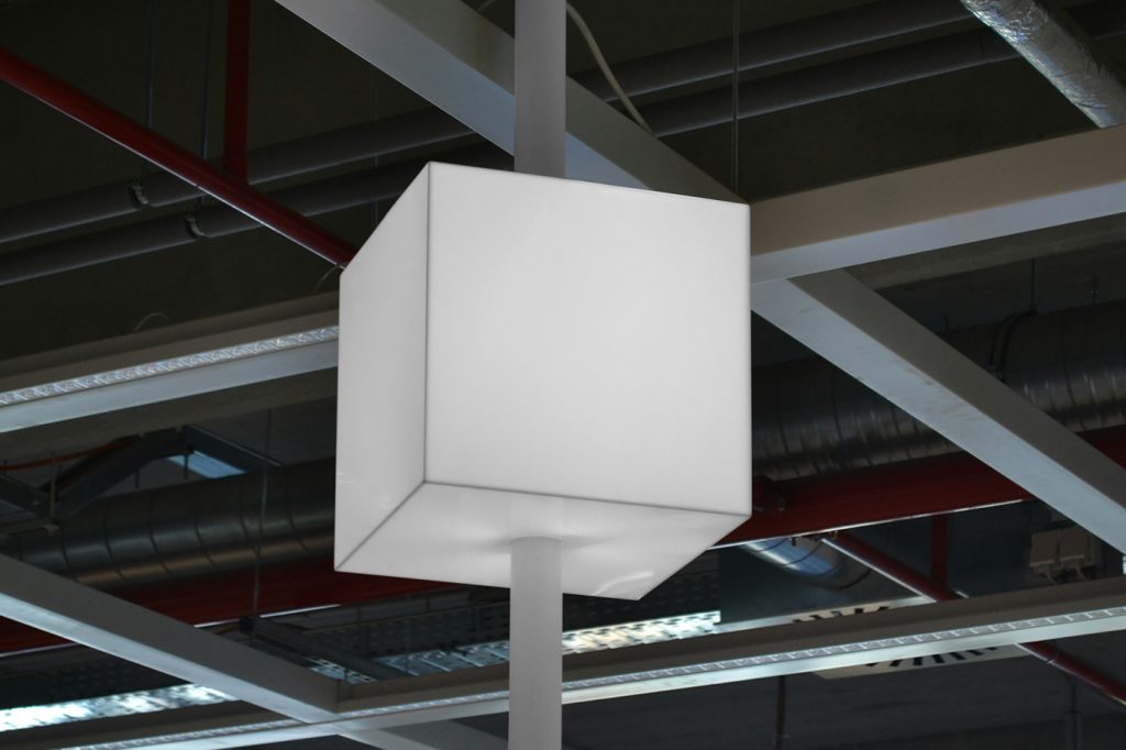 Free Square Shape Signage Mockup — Mr.Mockup