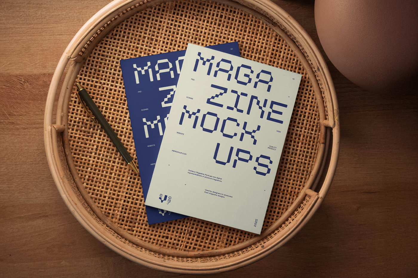 Free Two Magazine Cover PSD Mockups — Mr.Mockup