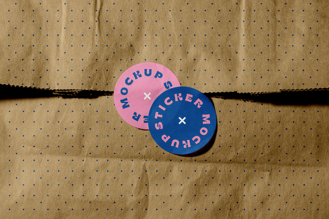 Free Stickers on a Bag Mockup — Mr.Mockup