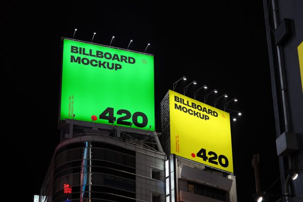 Free Two Big Billboards Mockup — Mr.Mockup
