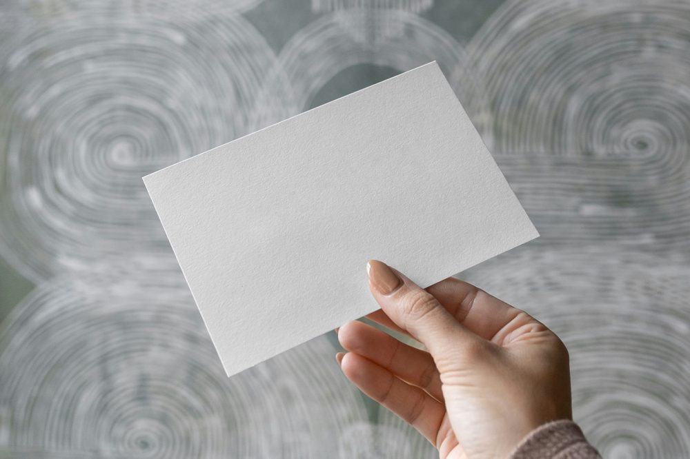 Free Card in Hand PSD Mockup — Mr.Mockup