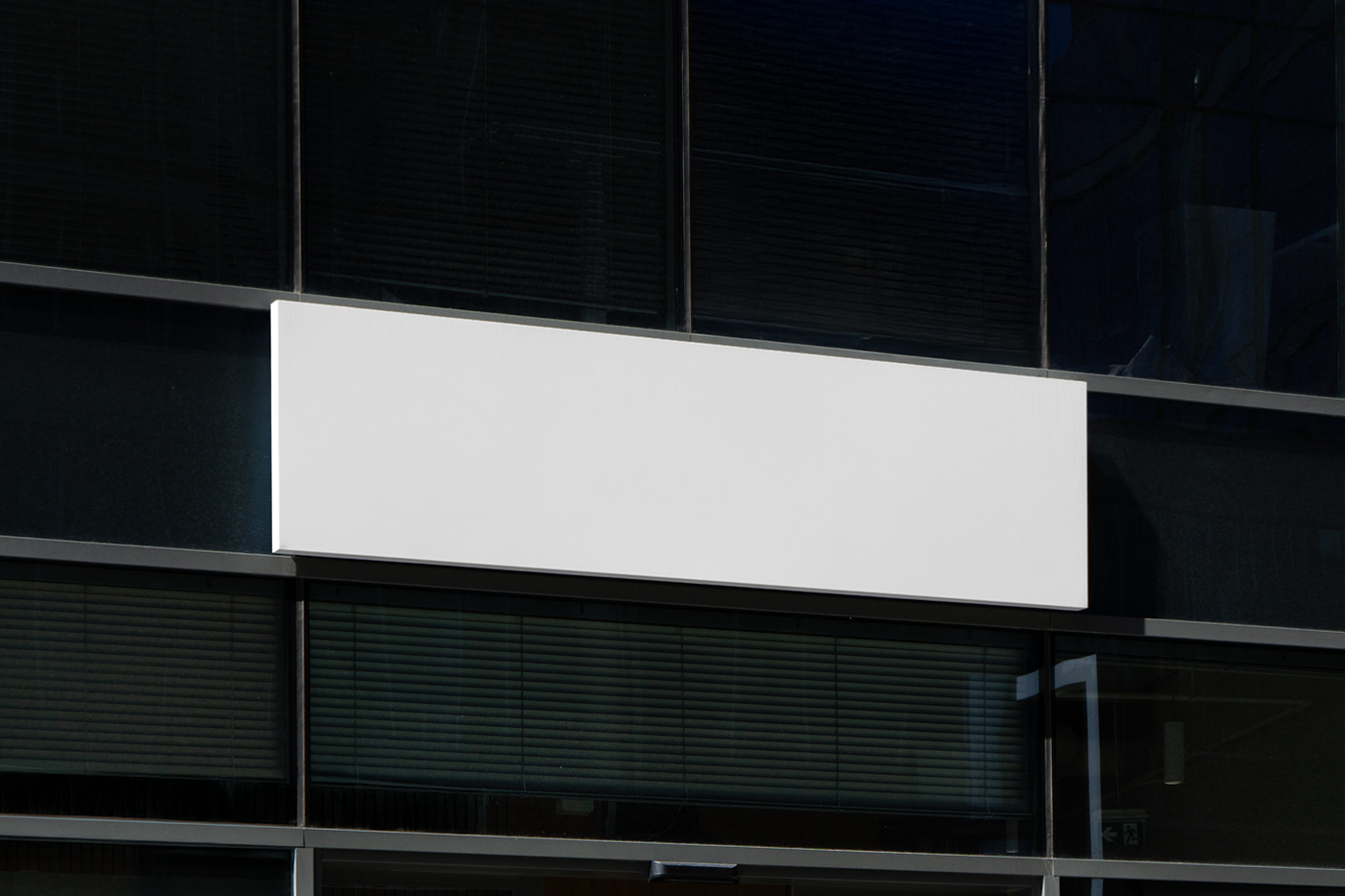 Free Horizontal Sign on a Building Mockup — Mr.Mockup