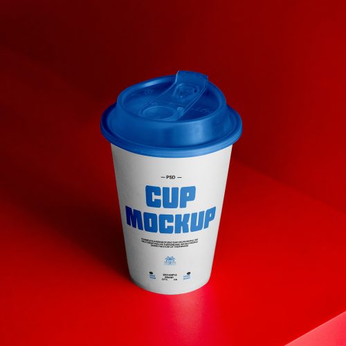 Free Coffee Cup on The Shelf Mockup — Mr.Mockup